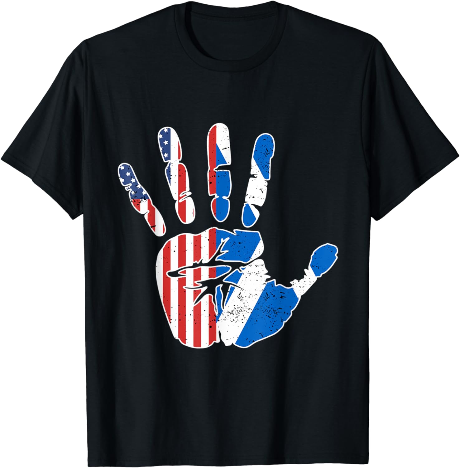 Proud USA Scotland Handprint Flag American Scottish Heritage T-Shirt ...