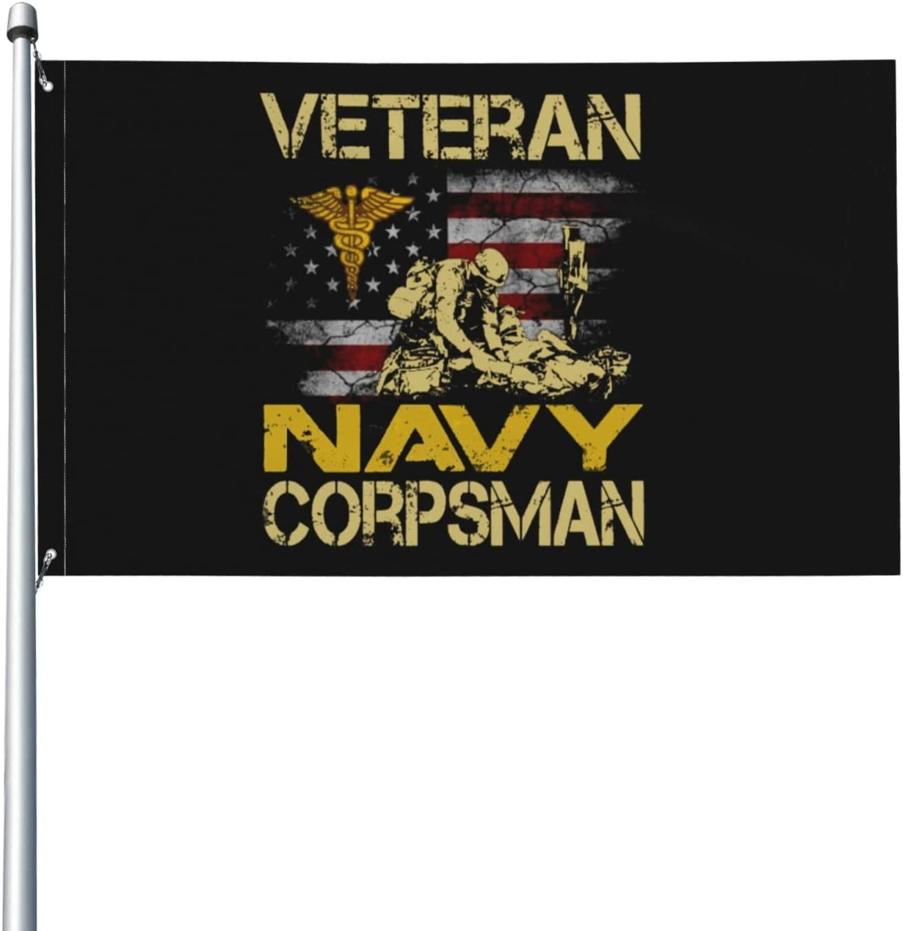 Proud Veteran Navy Corpsman Flag Garden 3x5Ft Flag Outdoor Indoor Party ...