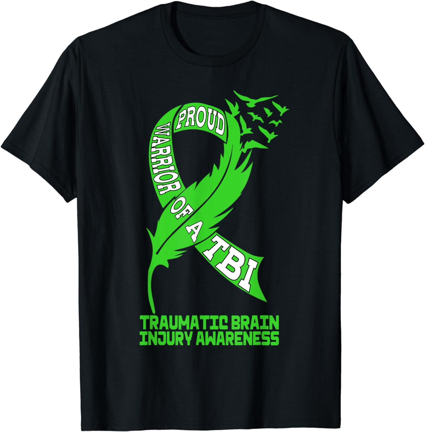 Proud Warrior Of A Traumatic Brain Injury Awareness Ribbon T-Shirt ...
