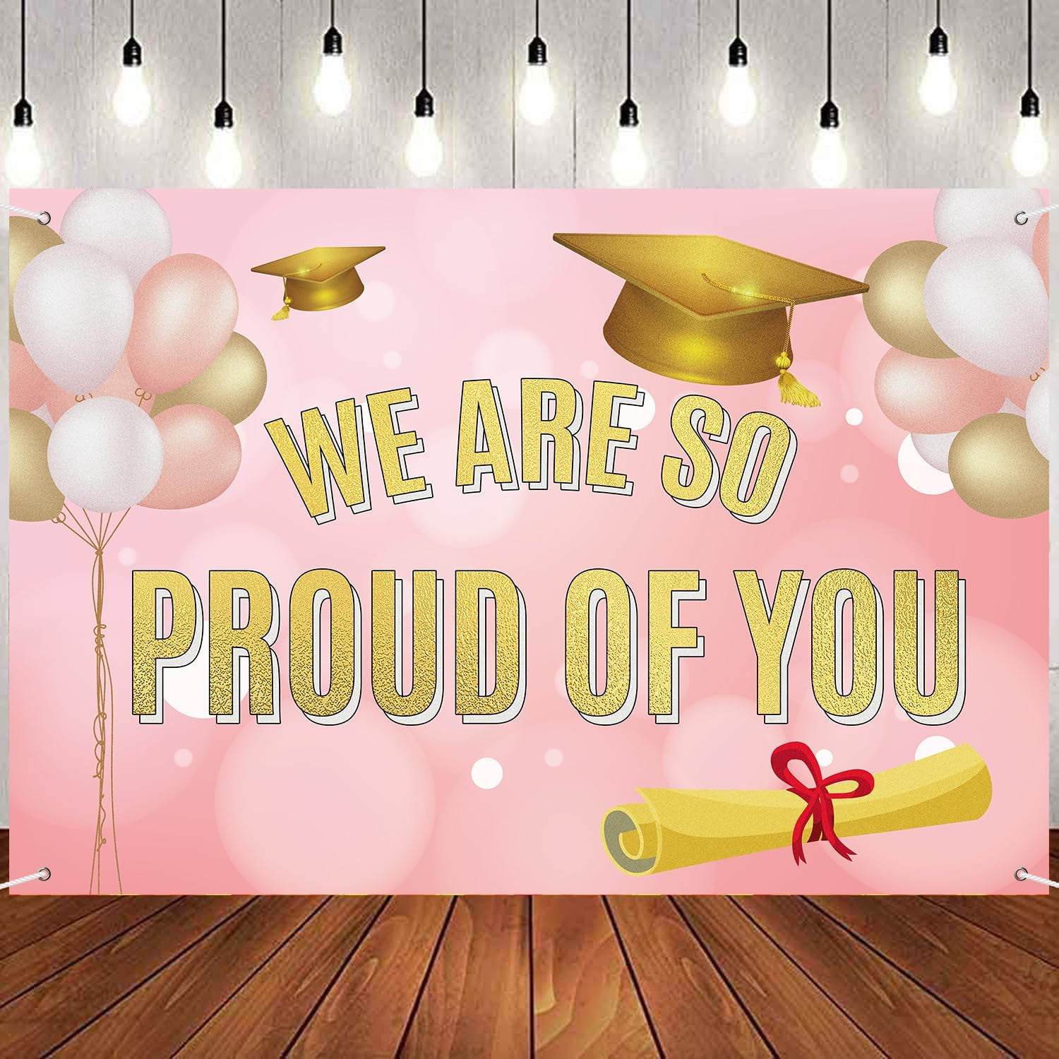 We are So Proud of You Backdrop Banner for Girl, Graduation Prom ...