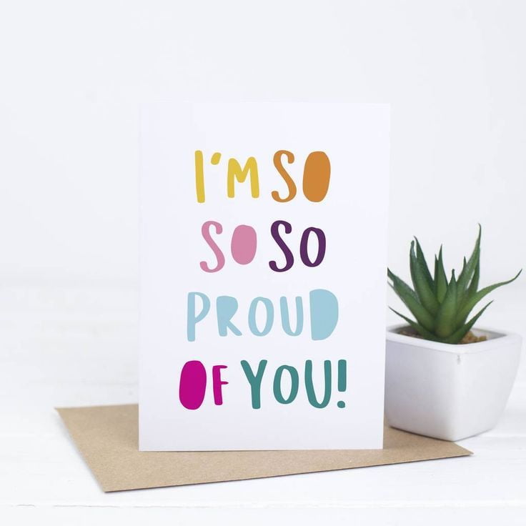 Proud of You Greeting Card – “I’m So So So Proud of You” Colorful ...