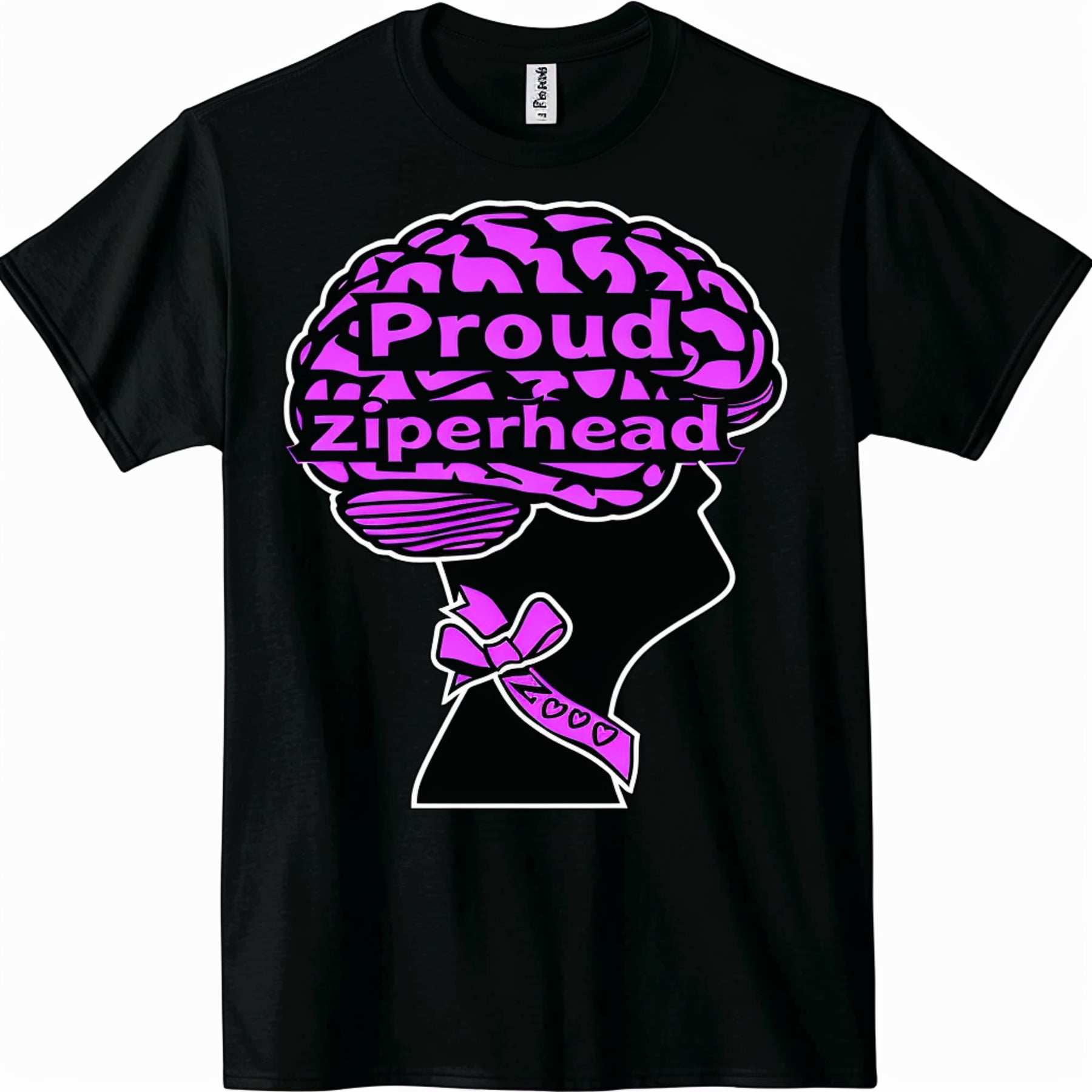 Proud Zipperhead Alzheimer's Awareness Black T Shirt with Purple Ribbon ...