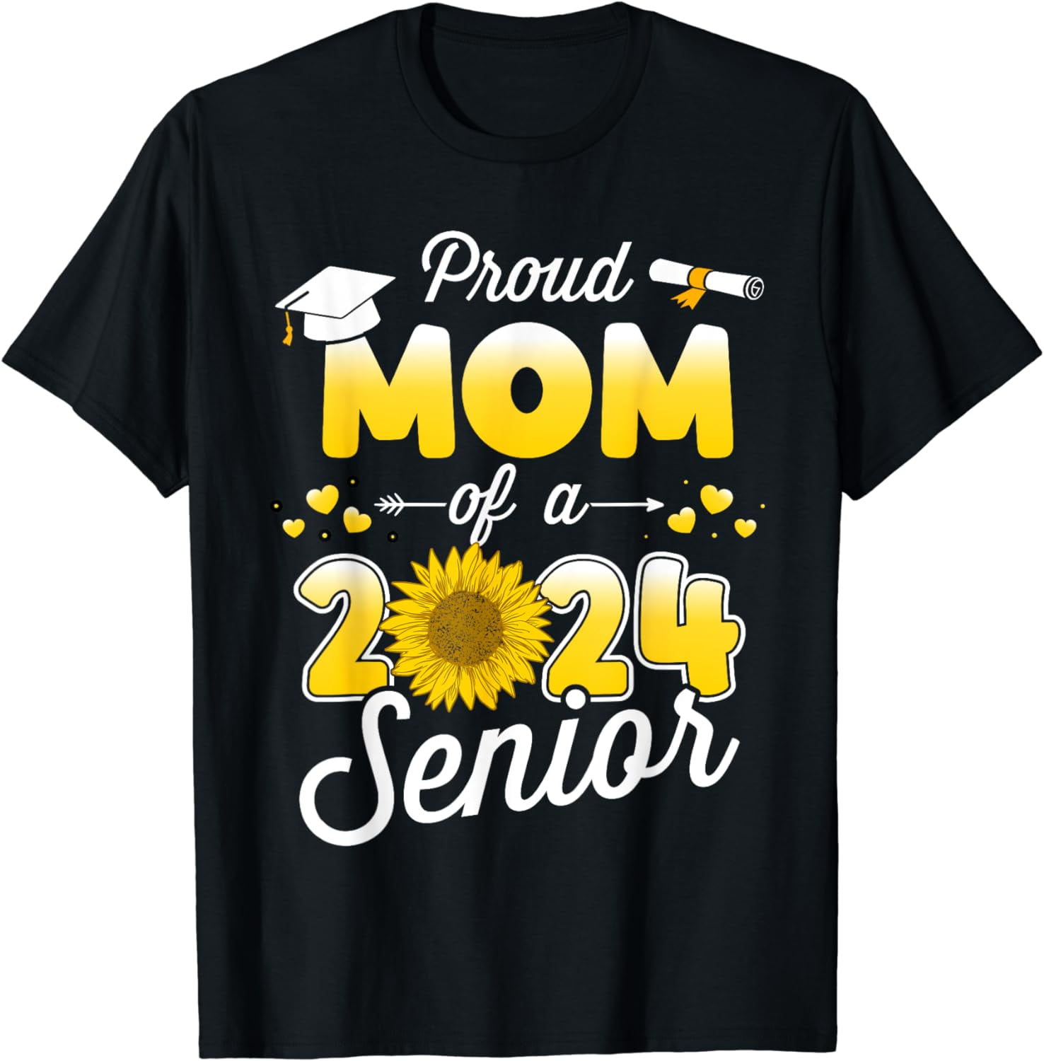 Proud mom of a class of 2024 graduate senior graduation Cotton T-Shirt ...