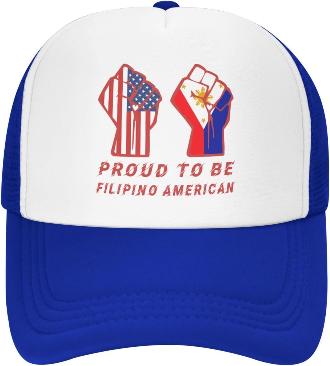 Proud to Be Filipino American Philippines USA Flag Mesh Baseball Cap ...