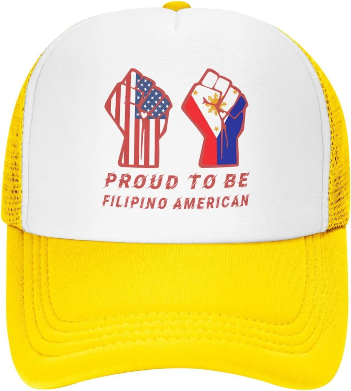 Proud to Be Filipino American Philippines USA Flag Mesh Baseball Cap ...
