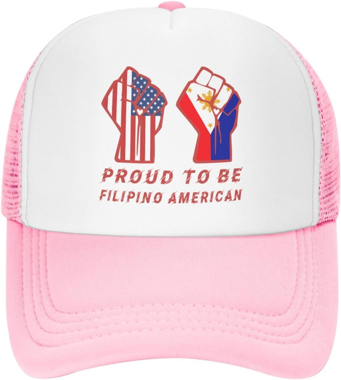 Proud to Be Filipino American Philippines USA Flag Mesh Baseball Cap ...