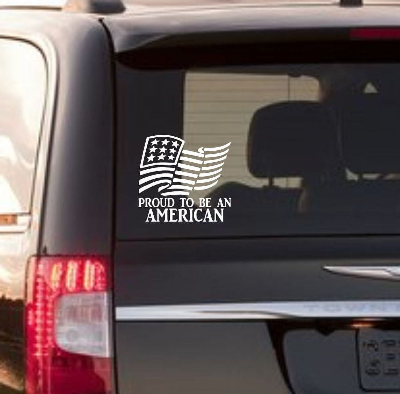 Proud to be American Rippling Flag Patriotic Car Decals Window Sticker ...
