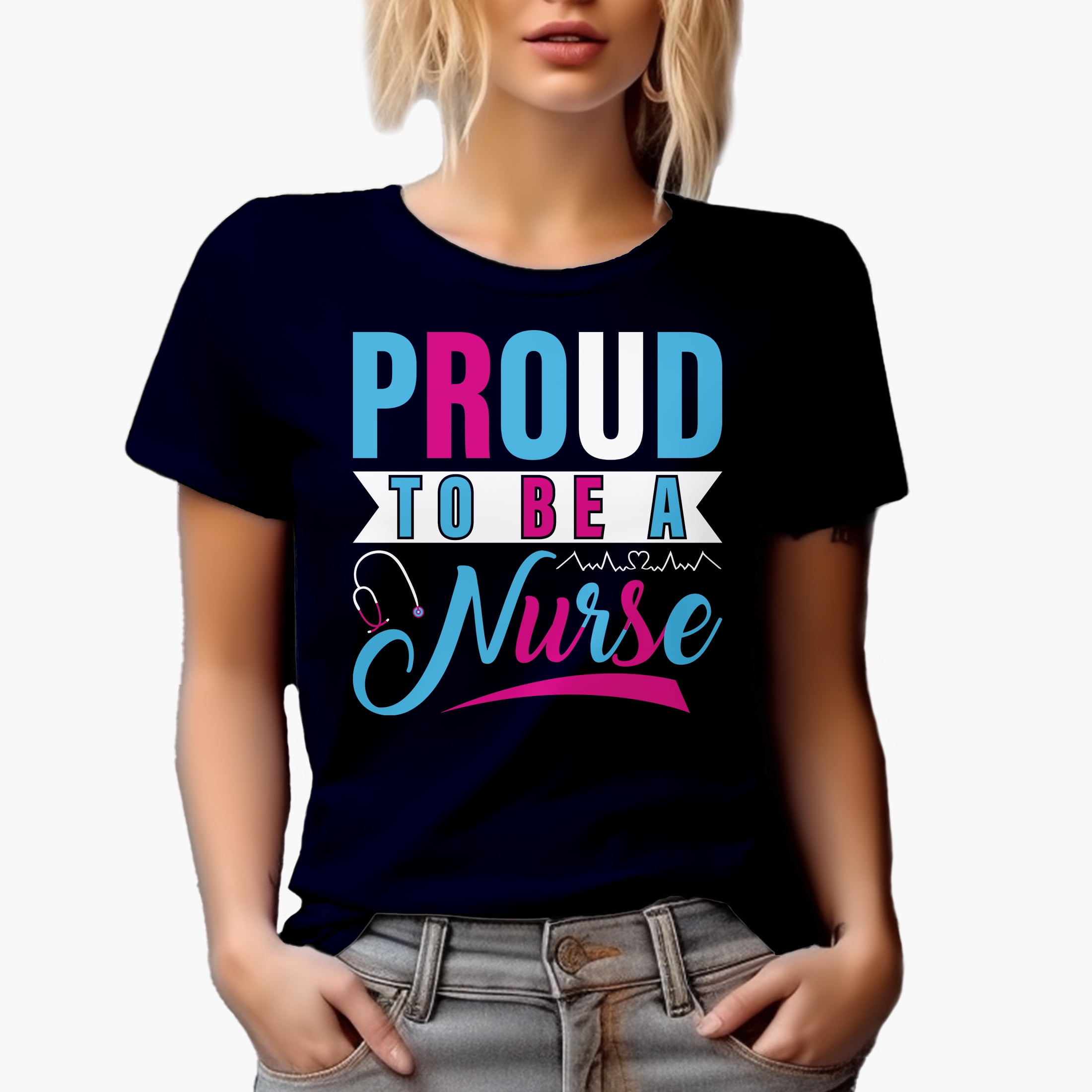 Proud to be a Nurse, Nurses Week, Navy Blue T-Shirt, 3XL - Walmart.com