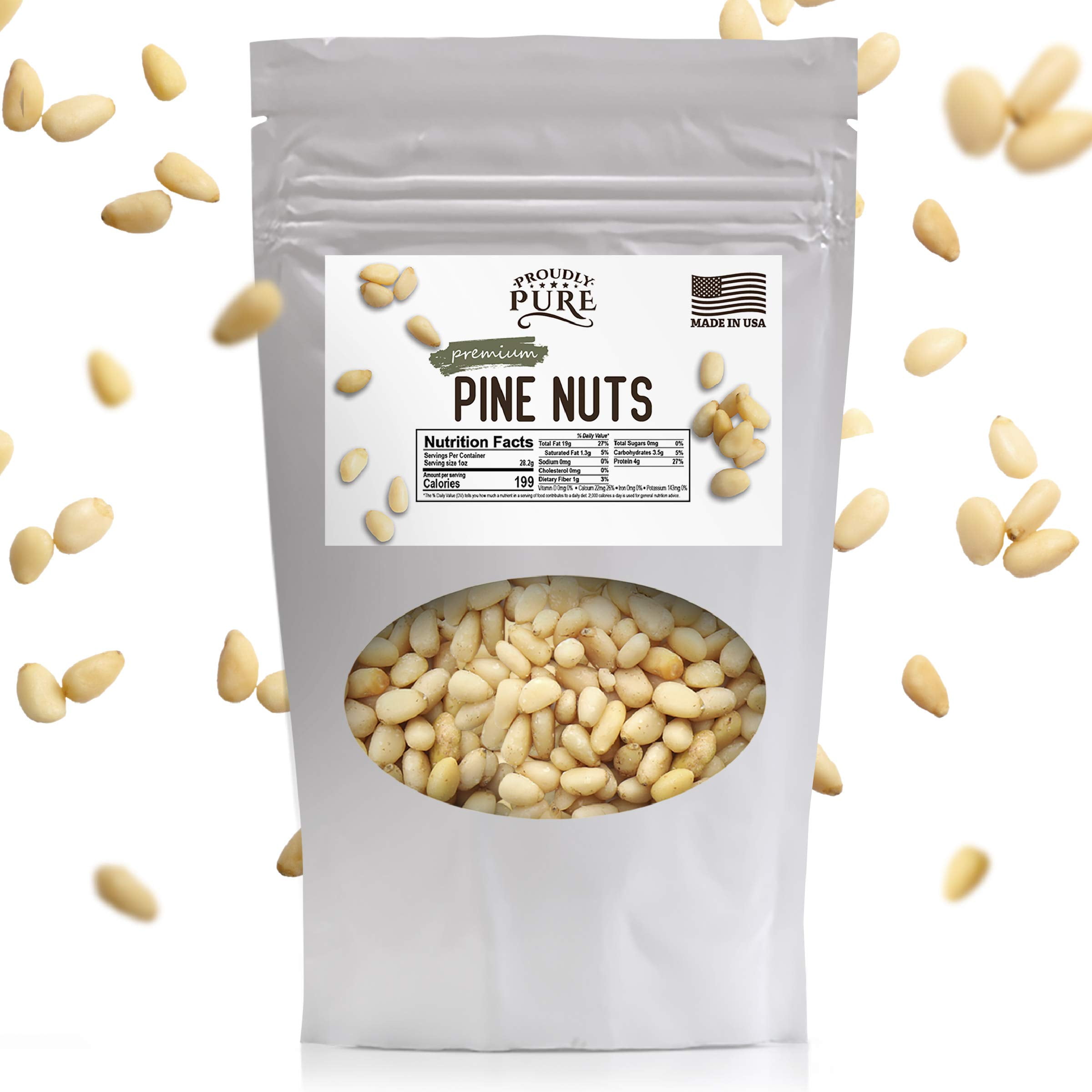 Proudly Pure Natural Pine DPF11 Nuts Raw (8 Oz Pack) - Kosher ...