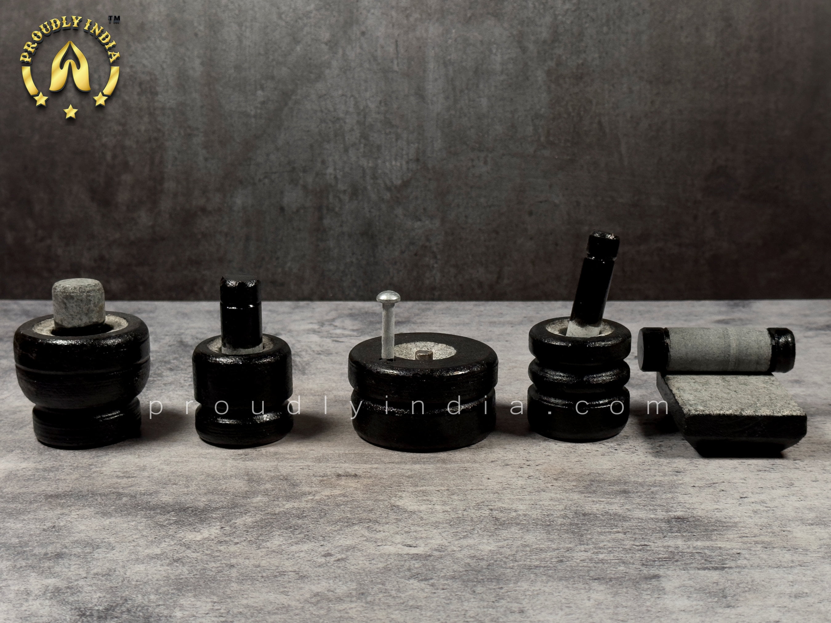 Proudlyindia Best Miniature Kits Soppu Saman Black Stone Miniature Set Mini Kitchen Set