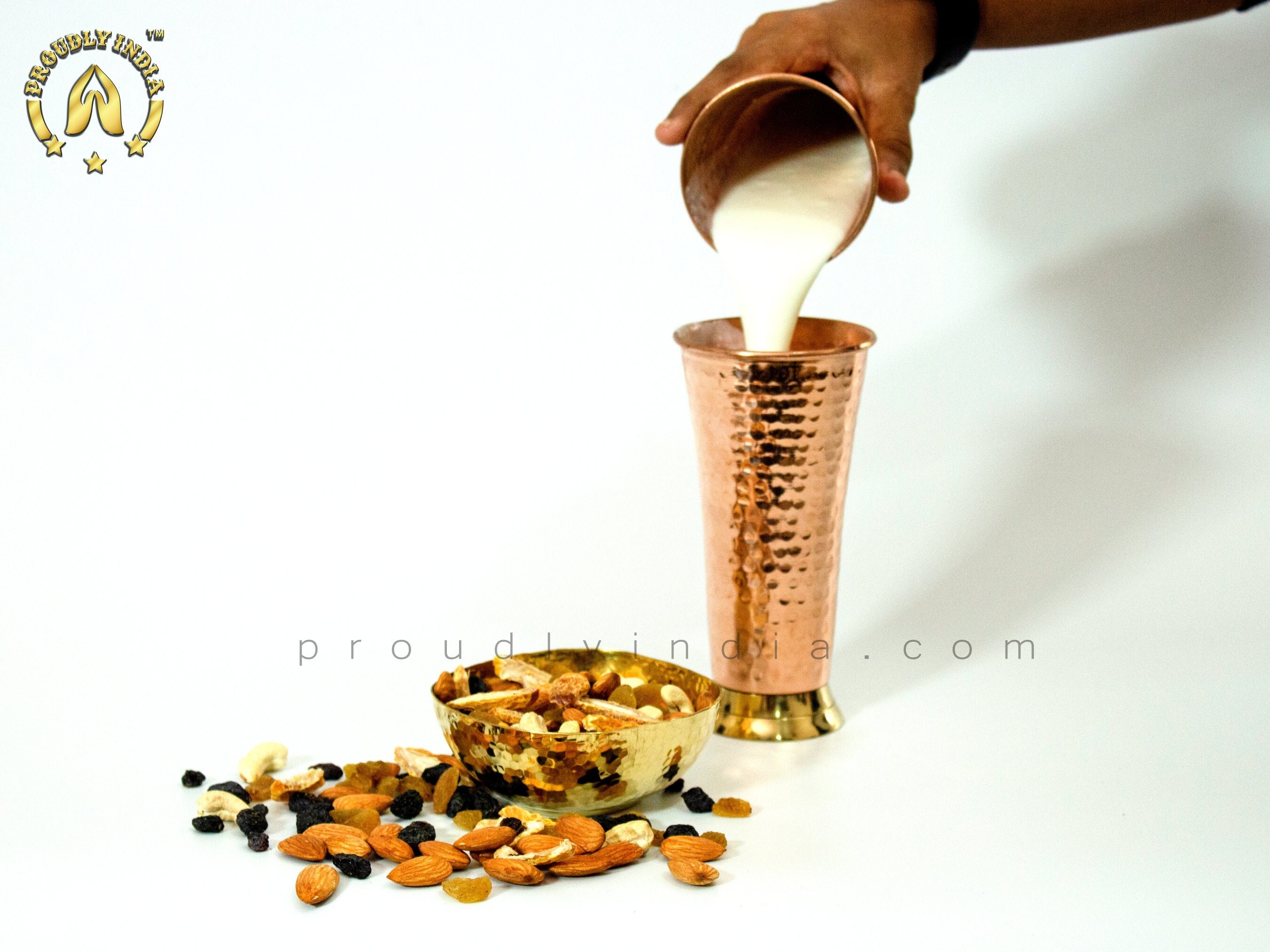 Proudlyindia Lassi Glass, Large Tumbler, Copper Glass, Handmade Glasses ...