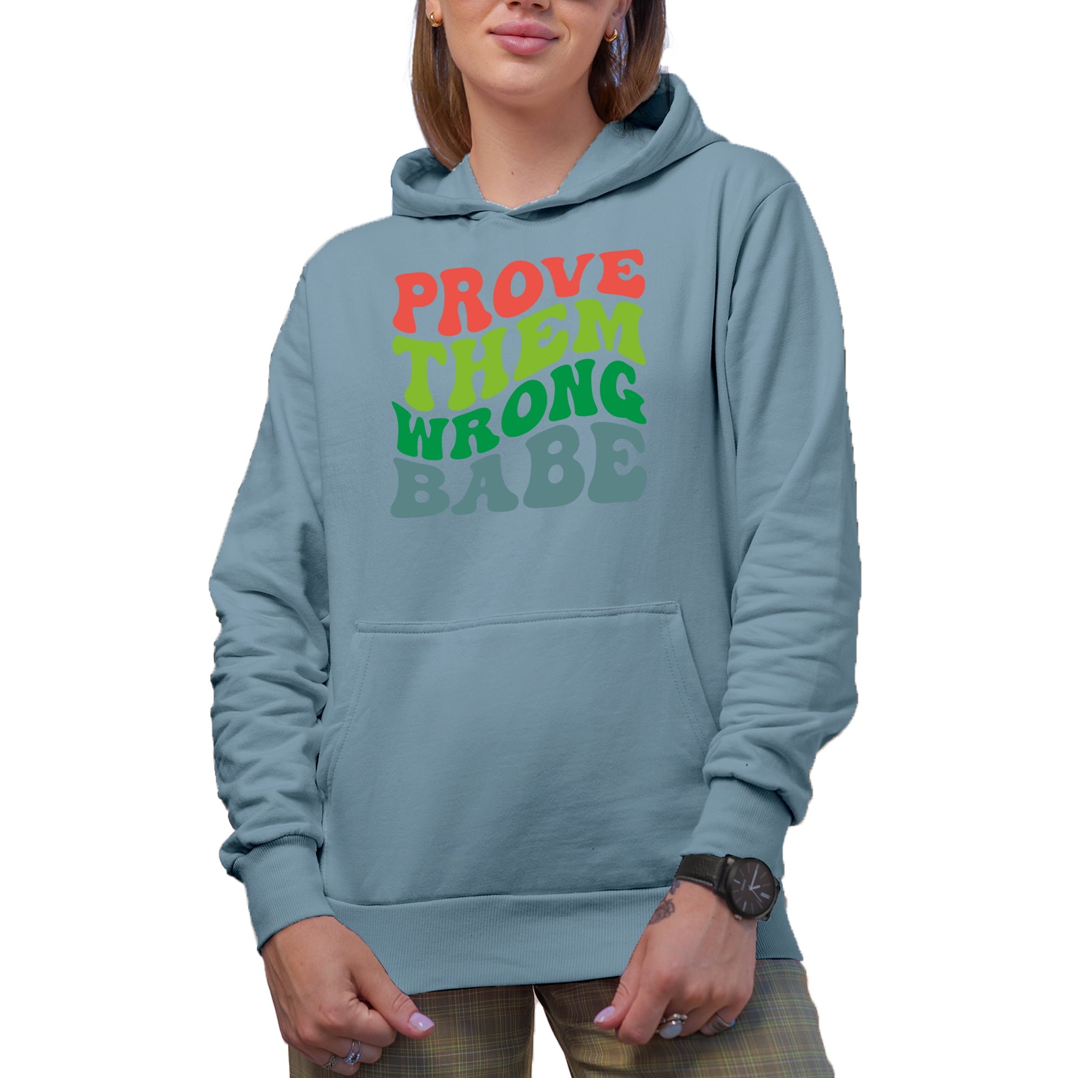 Prove Them Wrong Babe, Motivational Quote, Groovy Retro Wavy Text Merch ...