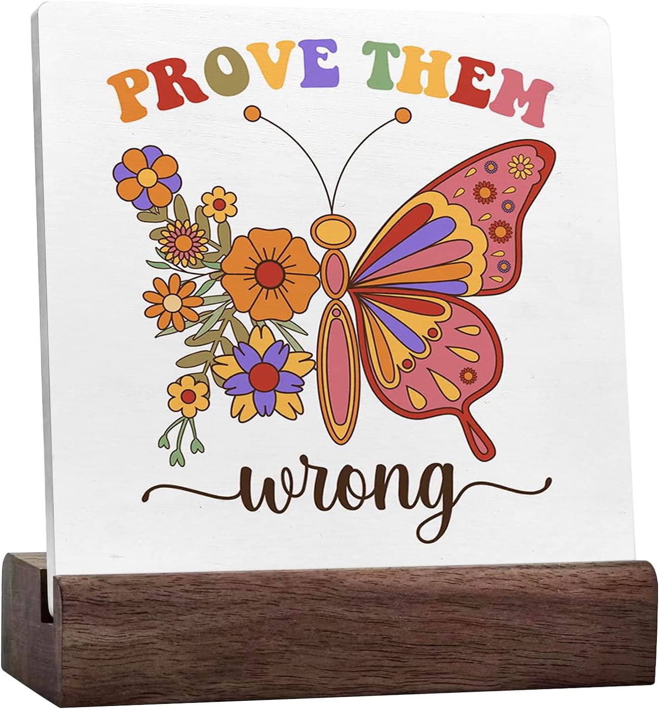 Prove Them Wrong Motivational Sign Desk Decor,Retro Groovy Preppy ...