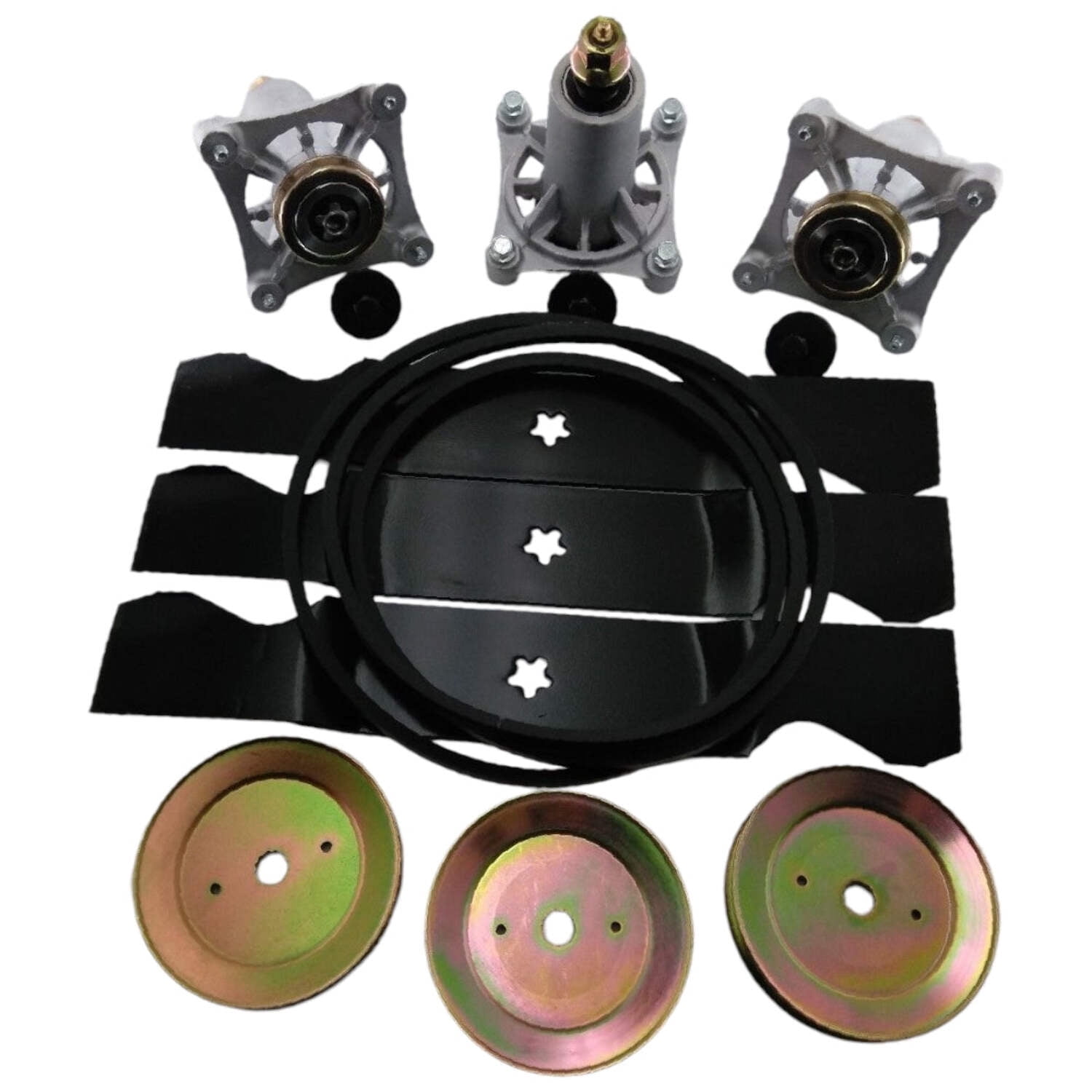 Proven Part Mower Deck Rebuild Kit For Belt Blades Spindles Pulleys ...