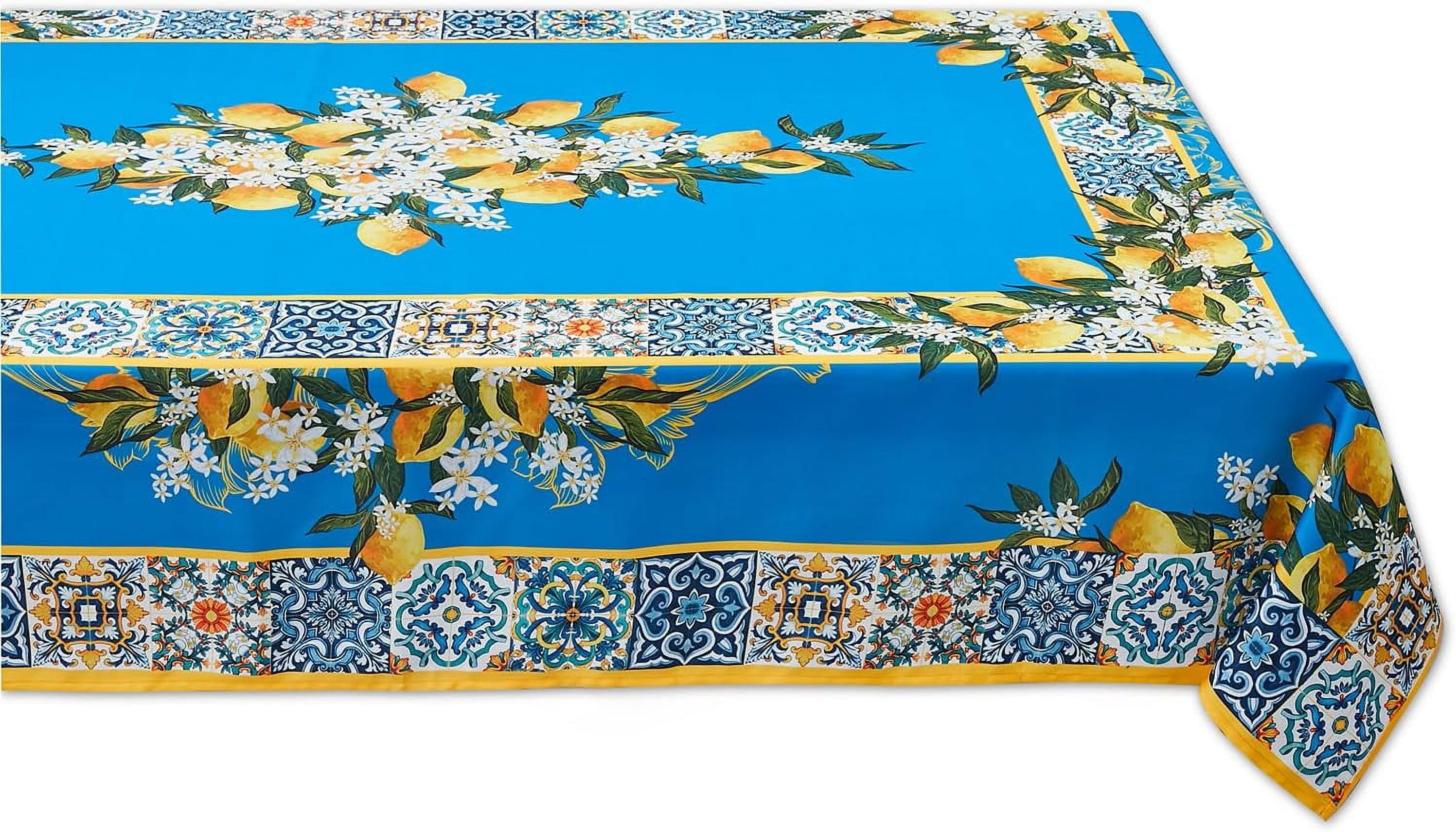 Provence Blue Lemon Mediterranean Tile Tabletop for Spring Summer ...