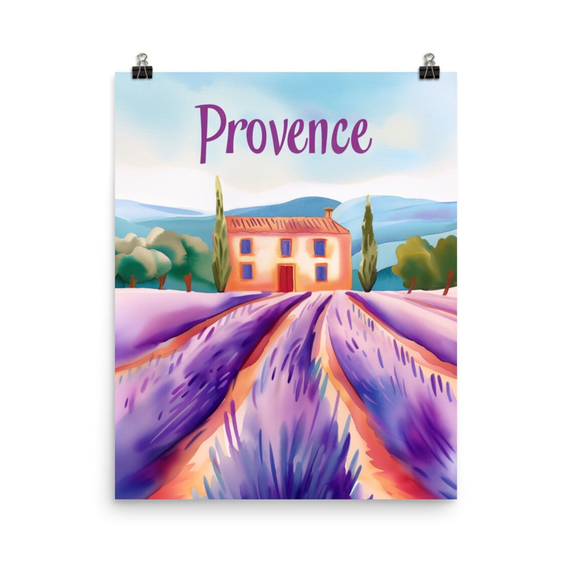 Provence Lavender Fields Print, French Countryside Wall Art, European ...
