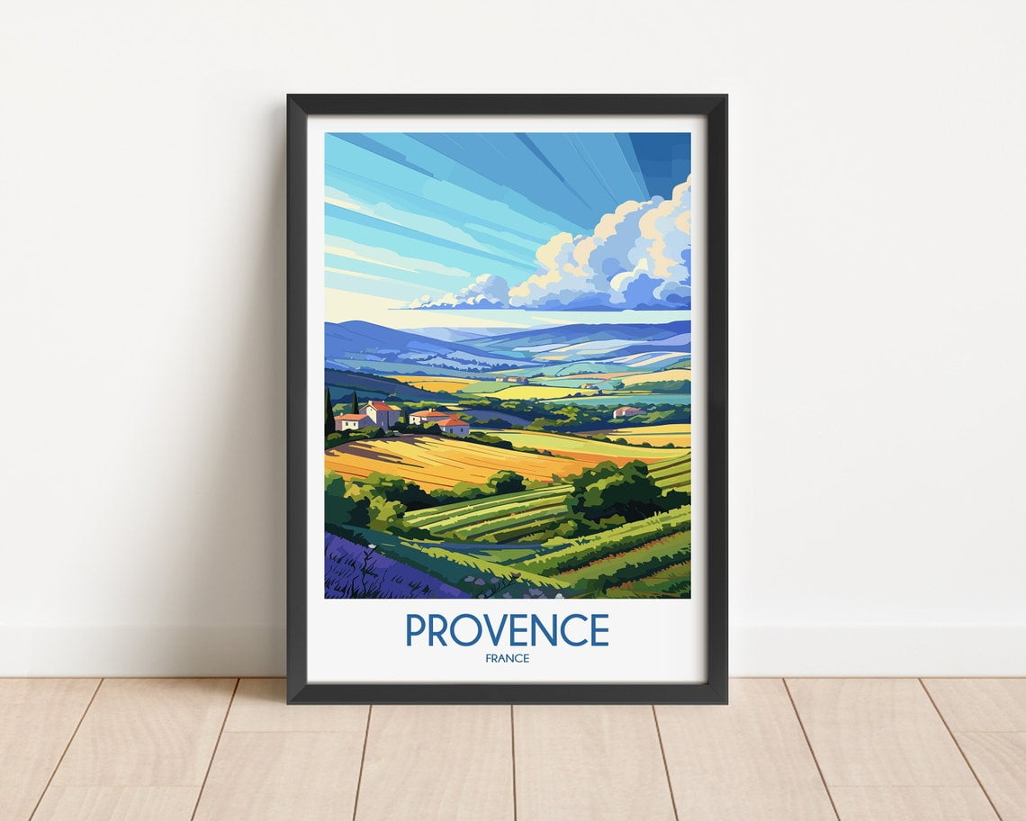 Provence Poster France Scenic Landscape Wall Art Print, Unframed Poster ...