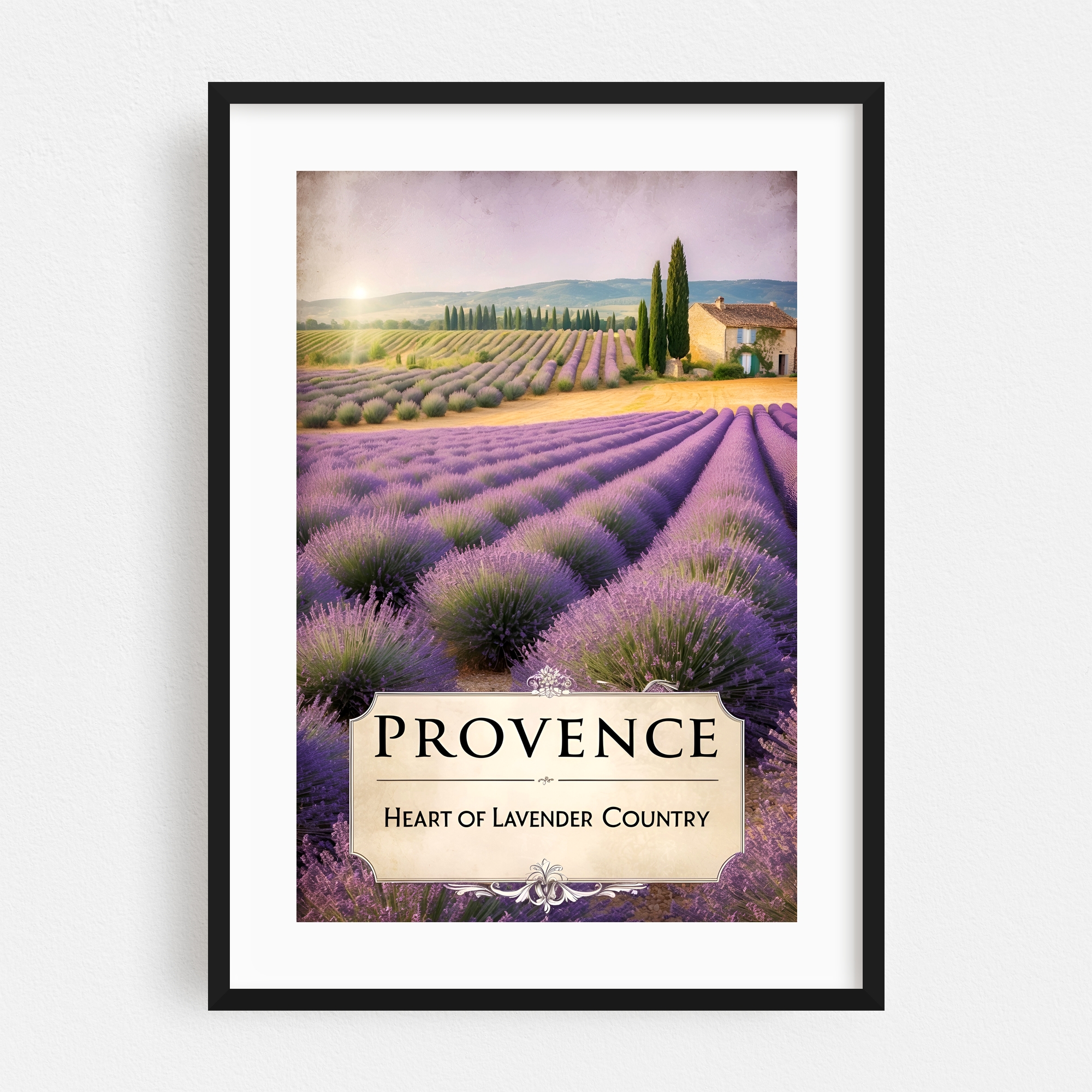 Provence Poster – Vintage Lavender Fields Art Print - Provence-Alpes ...