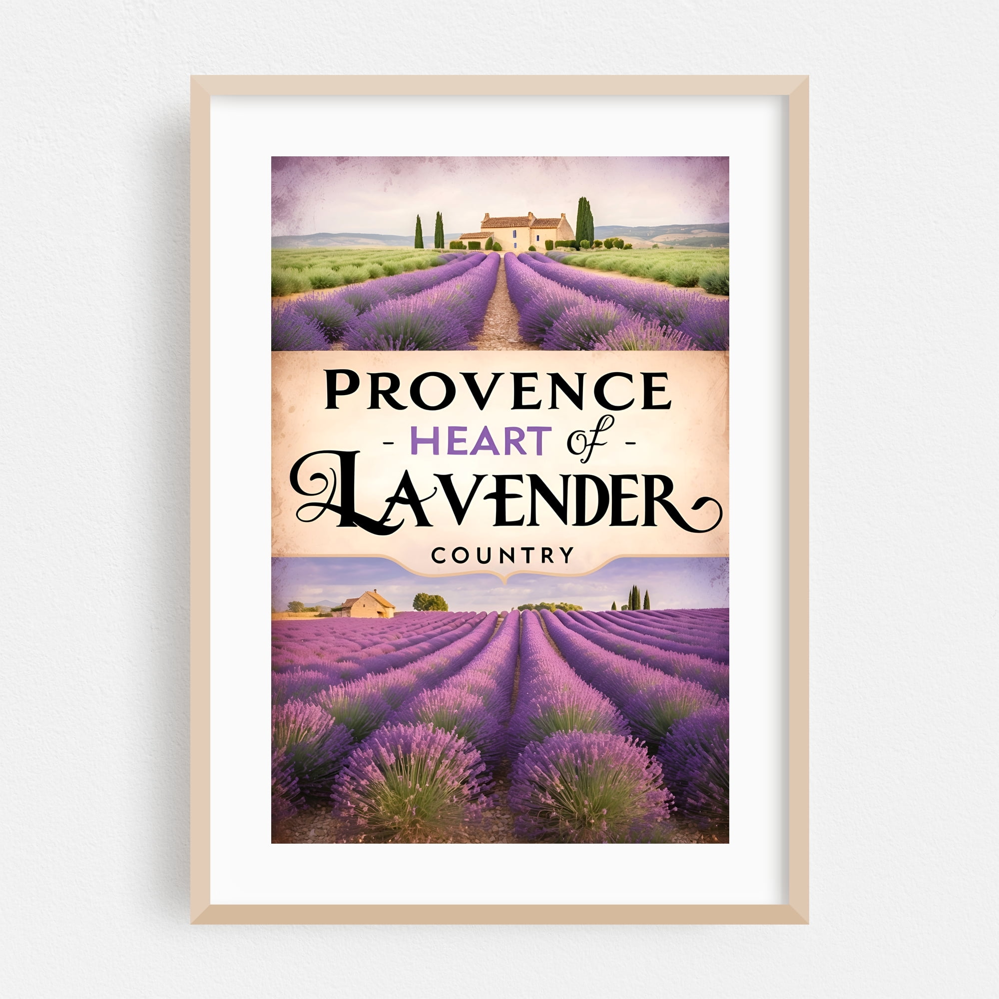 Provence Vintage Poster – Lavender Fields Illustration - Provence-Alpes ...