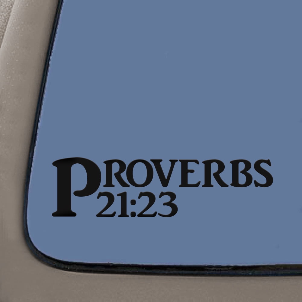 Proverb 21:23 Bible Verse Decal Sticker | 7.5-Inches By 2-Inches ...