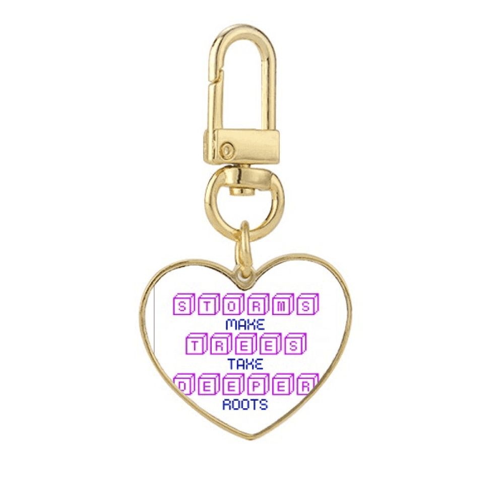 Proverb Box Root Tree Lasts Forever Gold Heart Keychain Metal Keyring ...