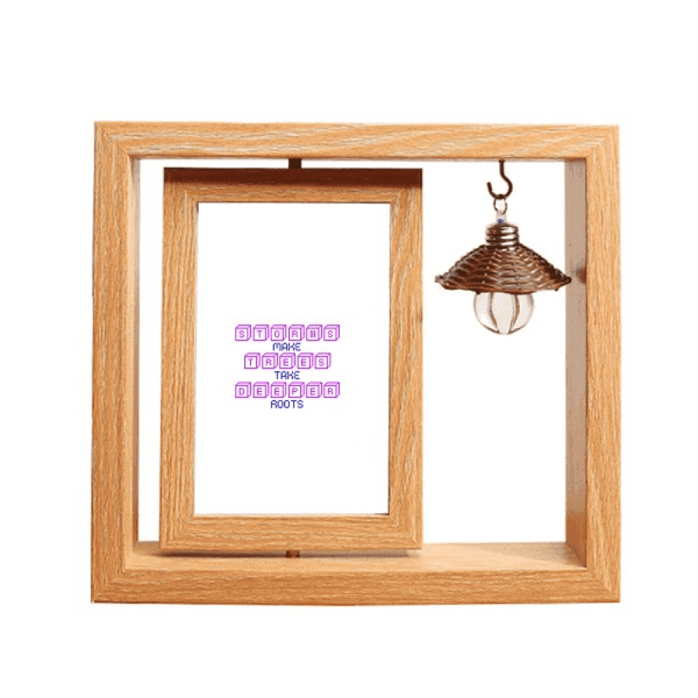 Proverb Box Root Tree Lasts Forever Wooden Rotating Picture Photo Frame ...