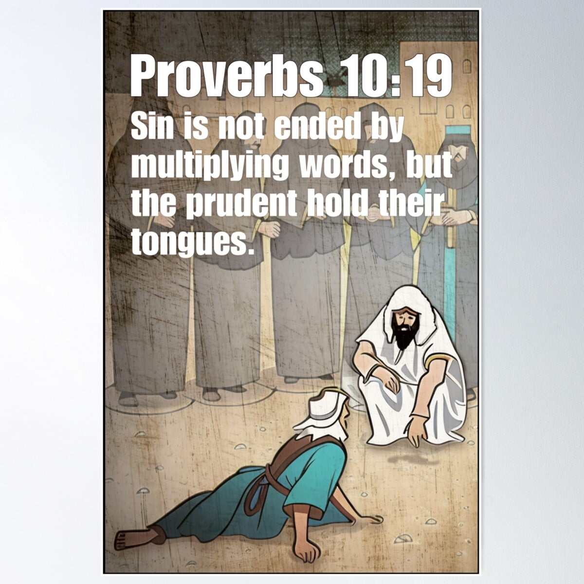 Proverbs 10:19 Poster Wall Art, Modern Wall Decor For Living Room ...
