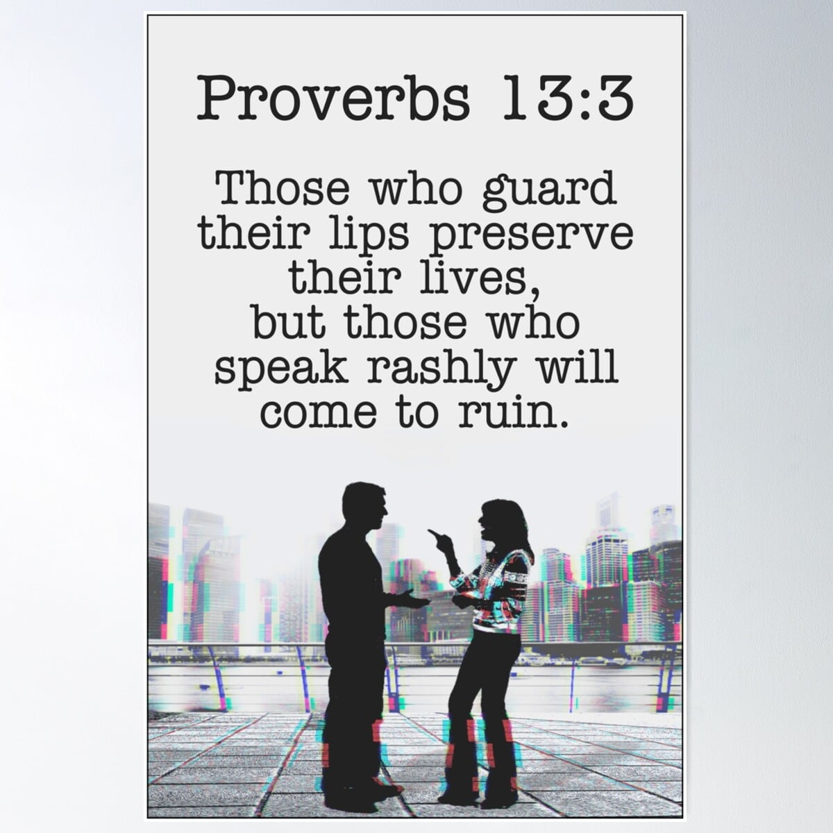 Proverbs 13:3 Poster Wall Art, Modern Wall Decor For Living Room Bedroom, 8x12 UNFRAMED ...