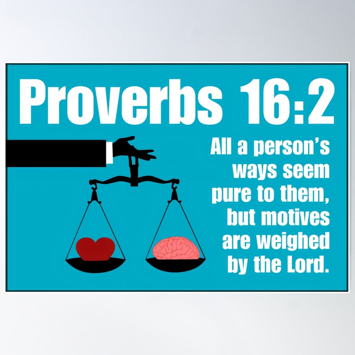 Proverbs 16:2 Poster Wall Art, Modern Wall Decor For Living Room Bedroom, 16x24 UNFRAMED ...
