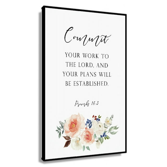 Proverbs 16 3 Commit Your Work Bible Verse Wall Art, Scripture Print ...