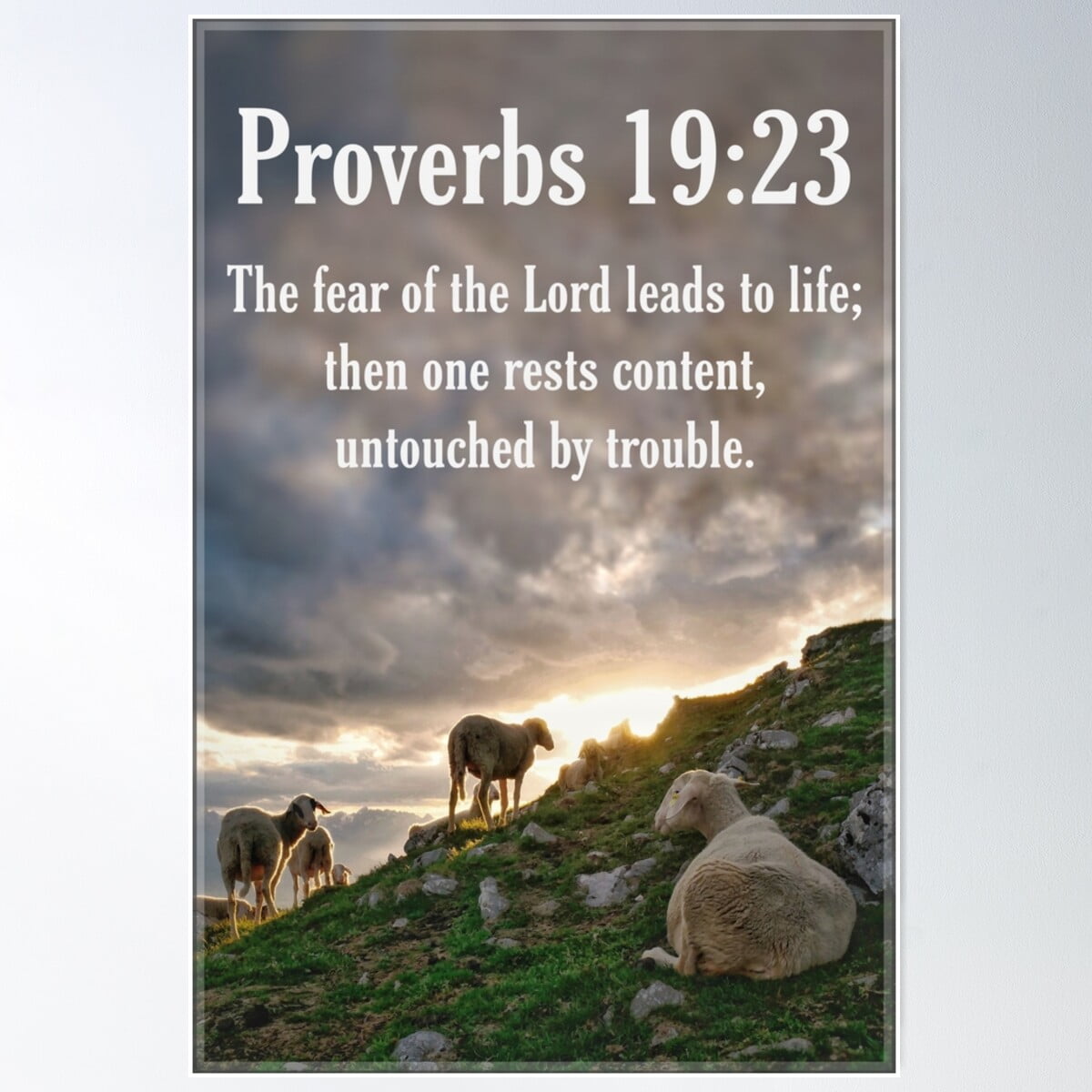 Proverbs 19:23 Poster Wall Art, Modern Wall Decor For Living Room ...