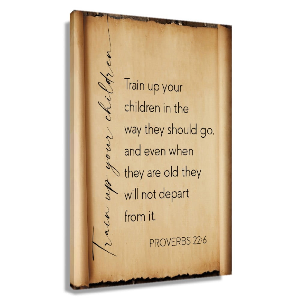 Proverbs 22 6 Bible Verse Wall Art Vintage Scripture Posters Poster ...