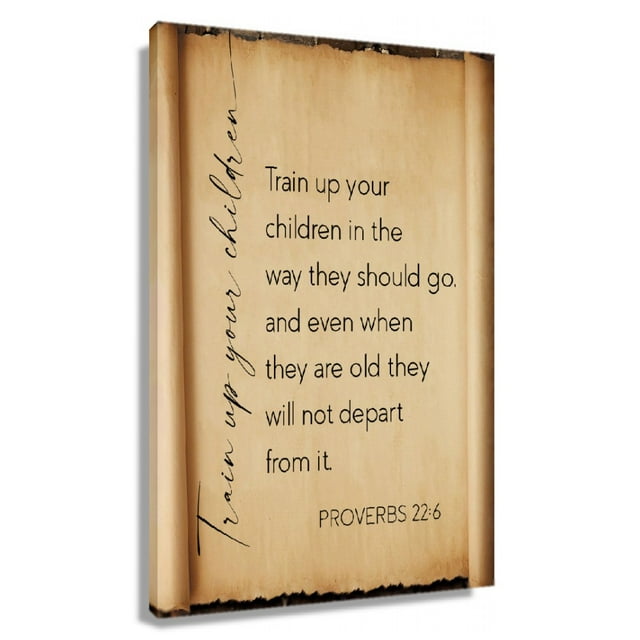 Proverbs 22 6 Bible Verse Wall Art Vintage Scripture Posters Poster ...