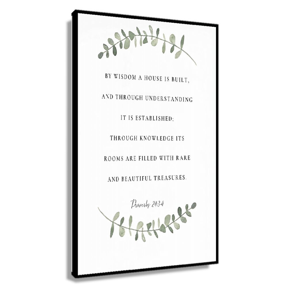 Proverbs 24 3-4 Bible Verse Wall Art Print Botanical Scripture Wall Art ...