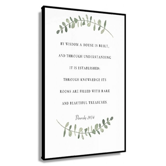 Proverbs 24 3-4 Bible Verse Wall Art Print Botanical Scripture Wall Art ...