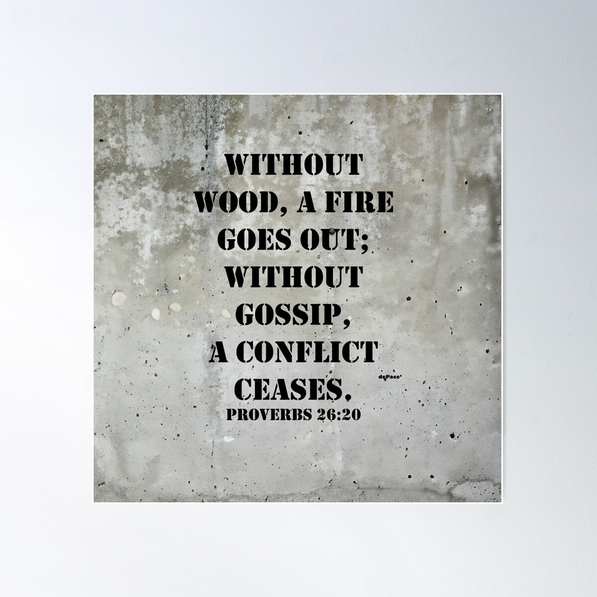 Proverbs 26:20 Poster Wall Art, Modern Wall Decor For Living Room ...