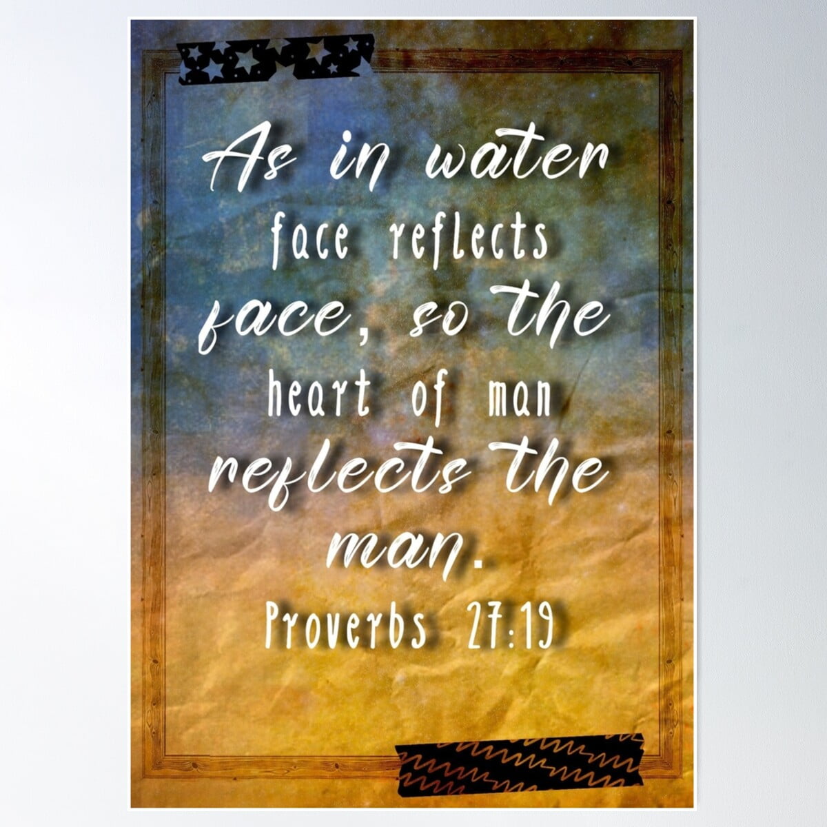 Proverbs 27:19 Christian Bible Verse Art Poster Wall Art, Modern Wall ...