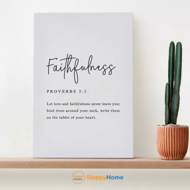 Proverbs 3:3 Wall Art Faithfulness Bible Verse Scripture Christian ...
