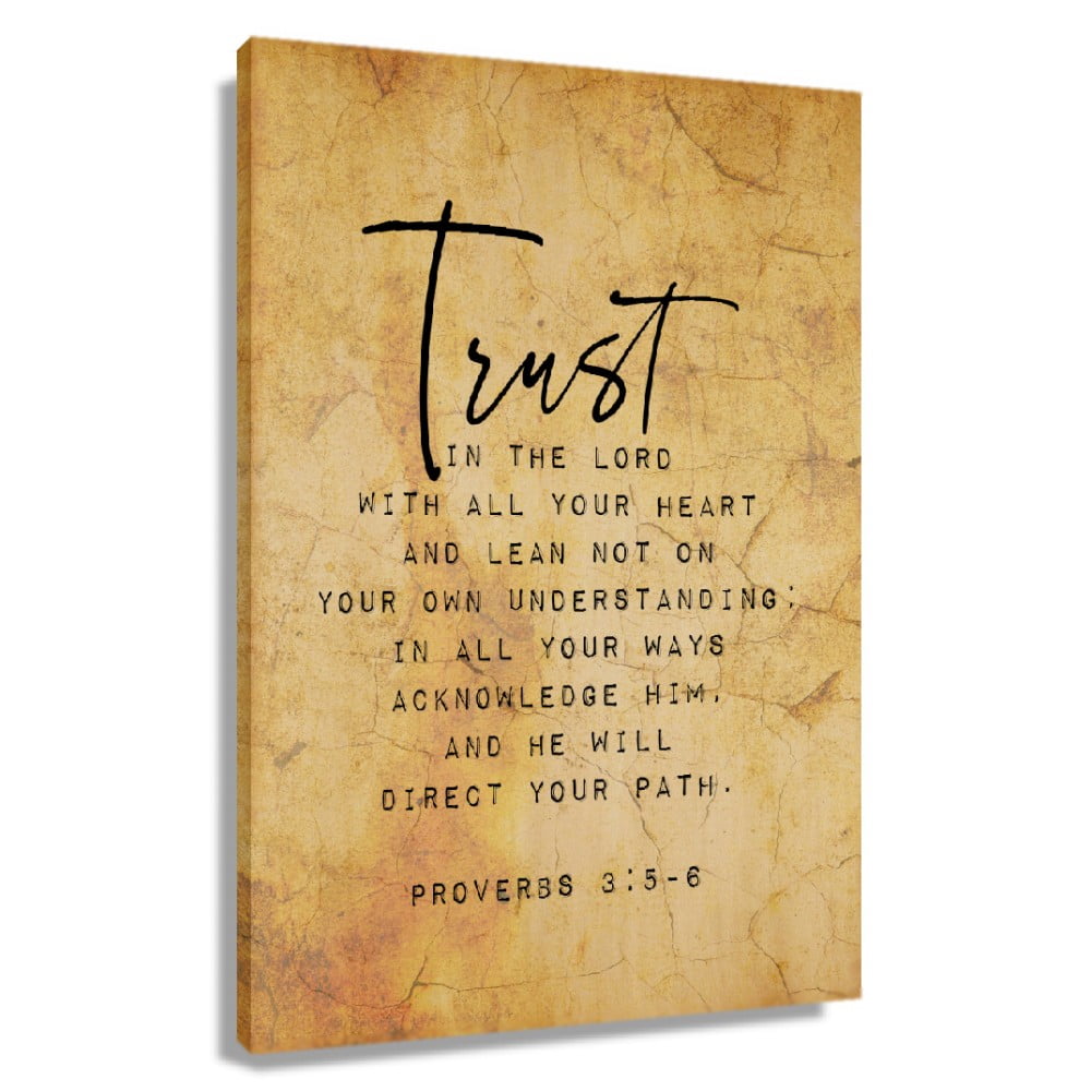 Proverbs 3 5-6 Bible Scripture Wall Art Bible Poster Printing Giclee ...
