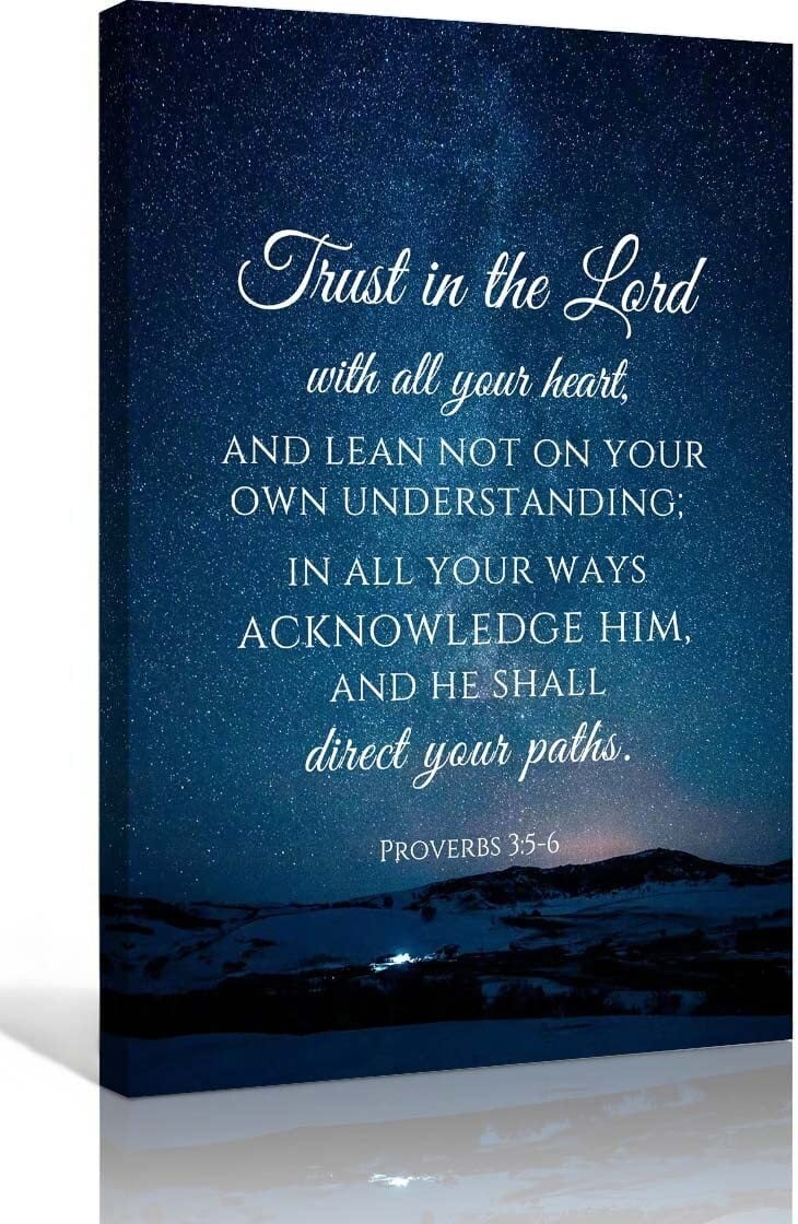 Proverbs 3 5-6 Bible Verse Wall Art Prayer Poster Scripture Wall Decor ...