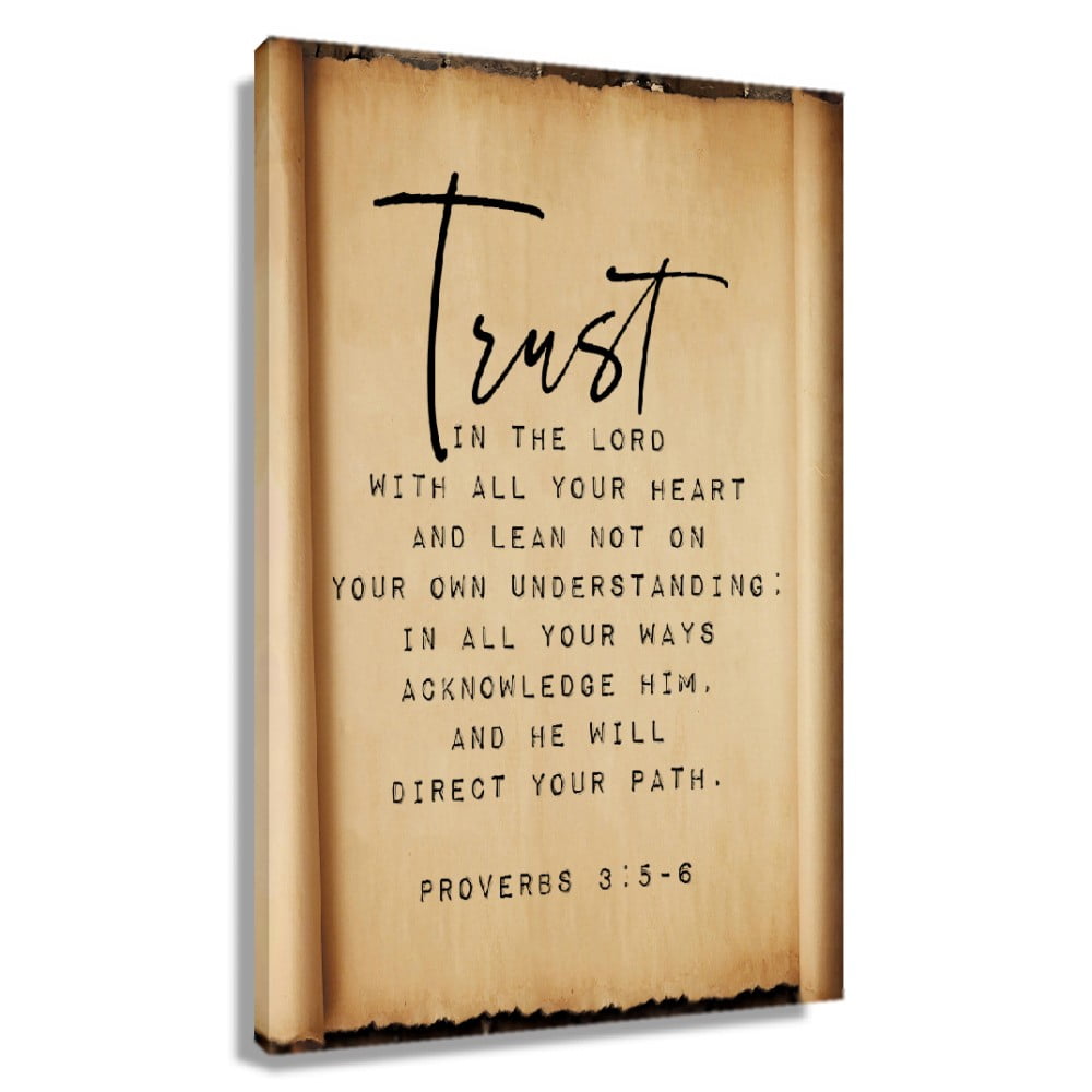 Proverbs 3 5-6 Bible Verse Wall Art Vintage Scripture Posters Poster ...