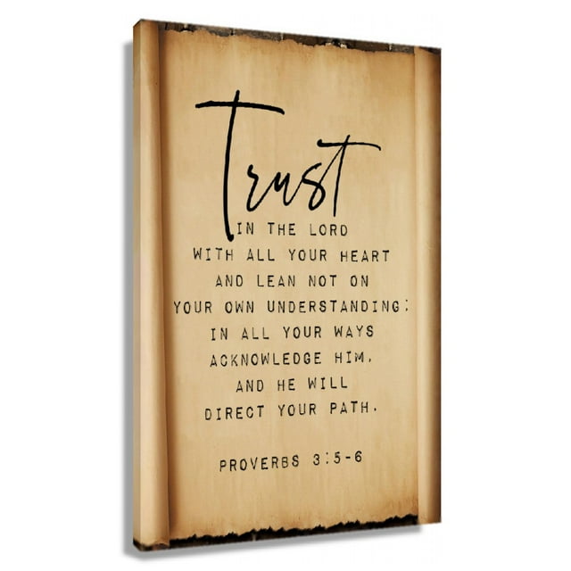 Proverbs 3 5-6 Bible Verse Wall Art Vintage Scripture Posters Poster ...