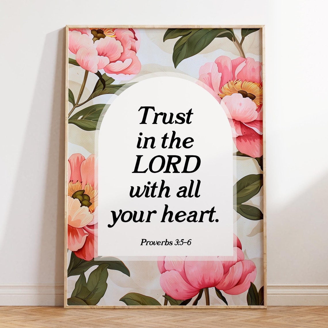 Proverbs 3:5-6 Christian Wall Art, Flower Market Wall Art, Trendy ...