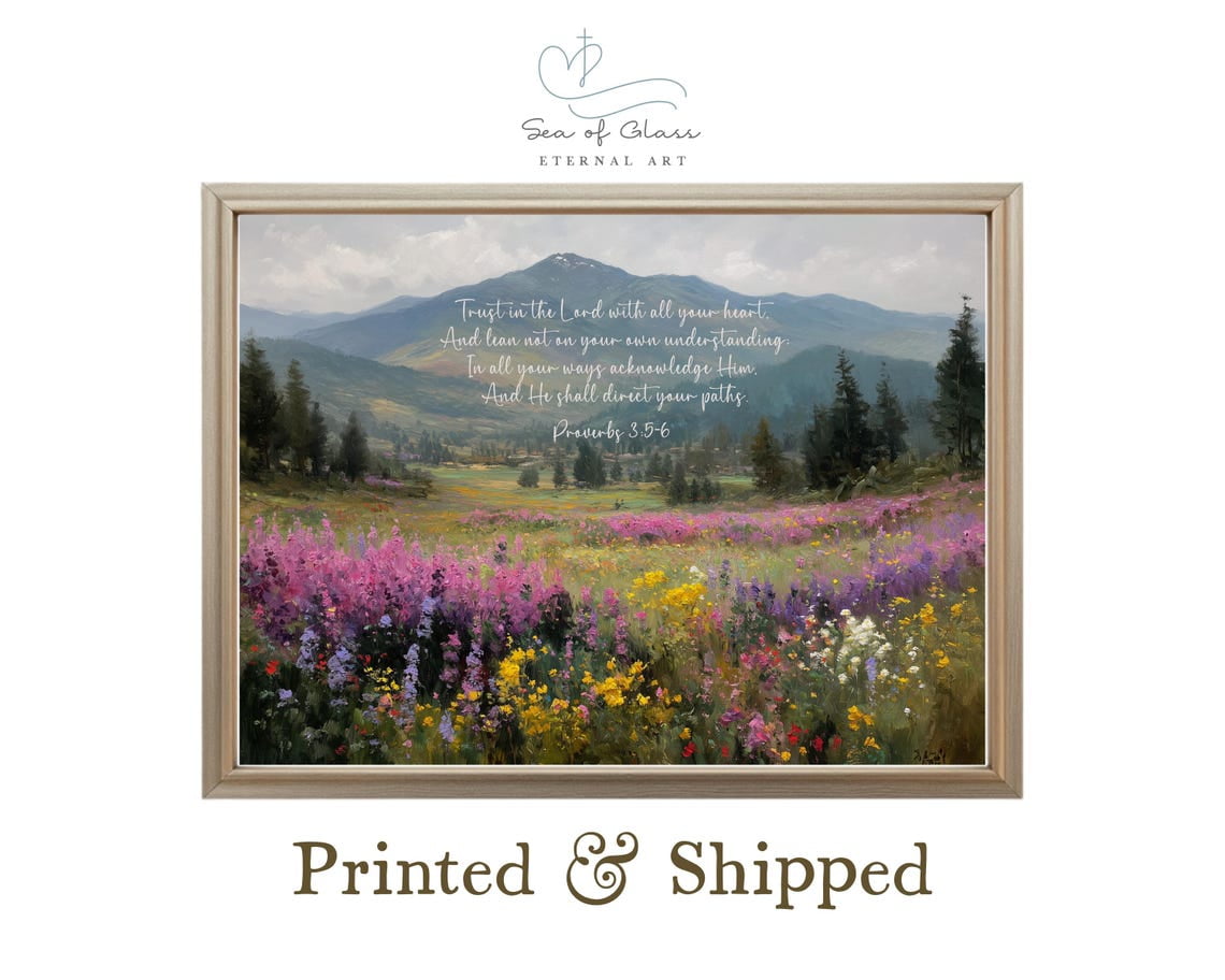 Proverbs 3:5-6 Scripture Wall Art Poster Print Poster Christian ...
