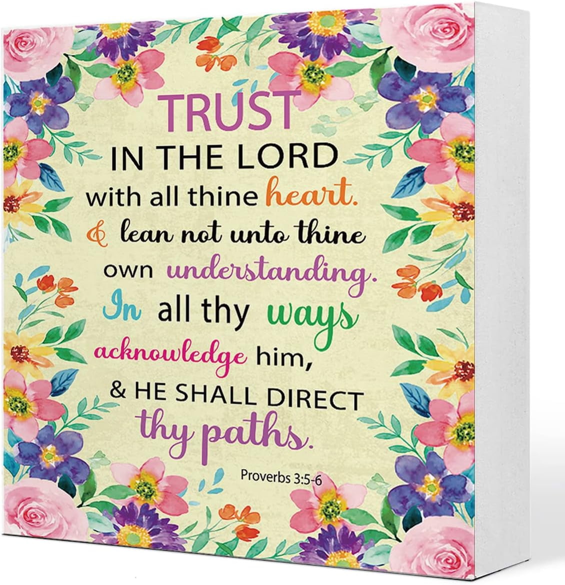 Proverbs 3:5-6 Trust in The Lord with All Your Heart Wooden Sign Desk ...