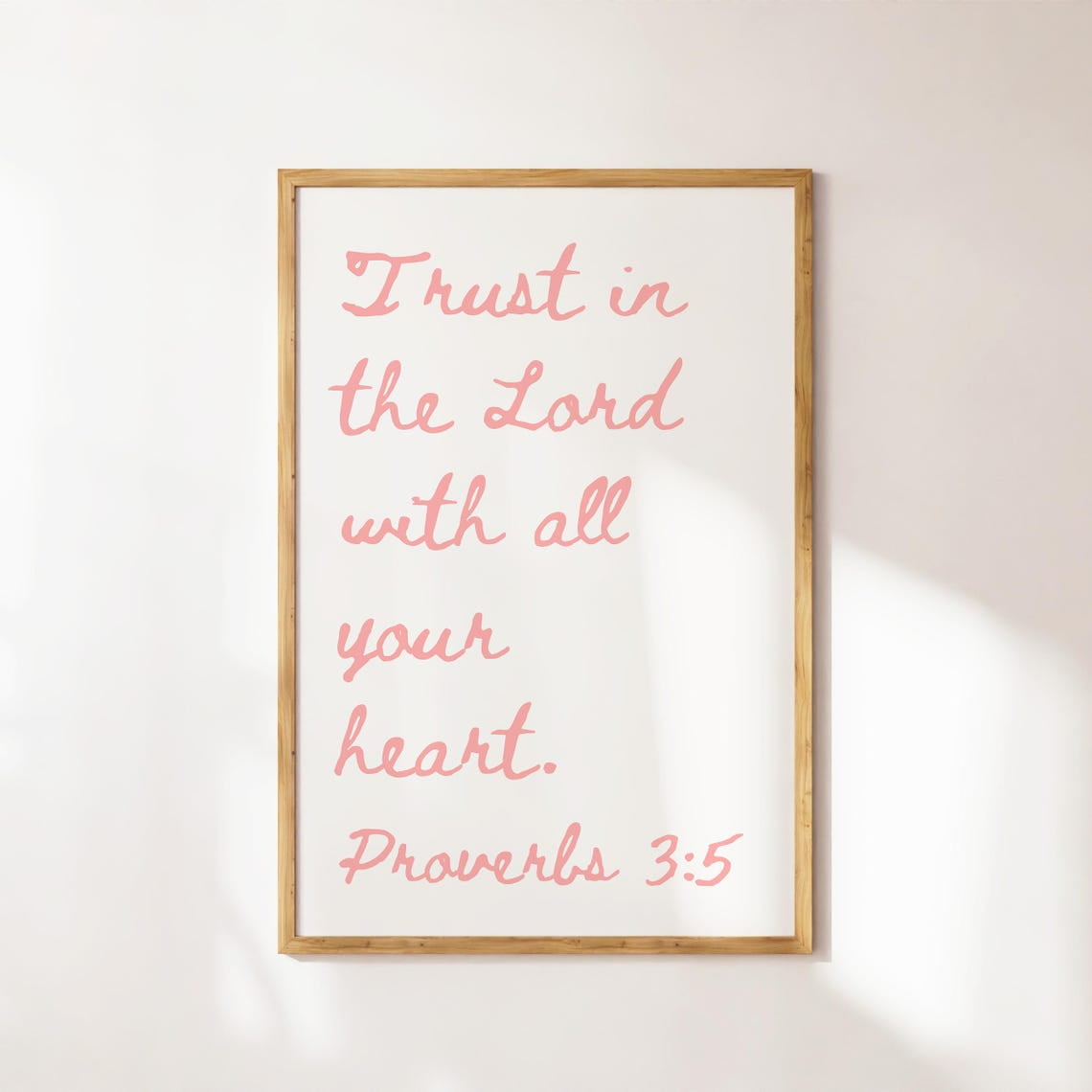 Proverbs 3:5 Christian Wall Art, Christian Quote Minimalist Poster ...