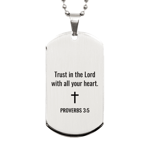 Proverbs 3 5 Dog Tag Necklaces - Proverbs 3:5 Necklace for Men ...