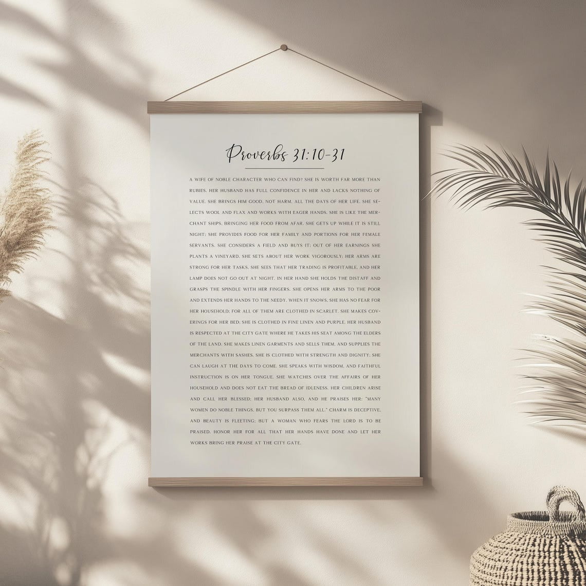 Proverbs 31:10-31 Virtuous Woman Minimalist Bible Verse Wall Art ...