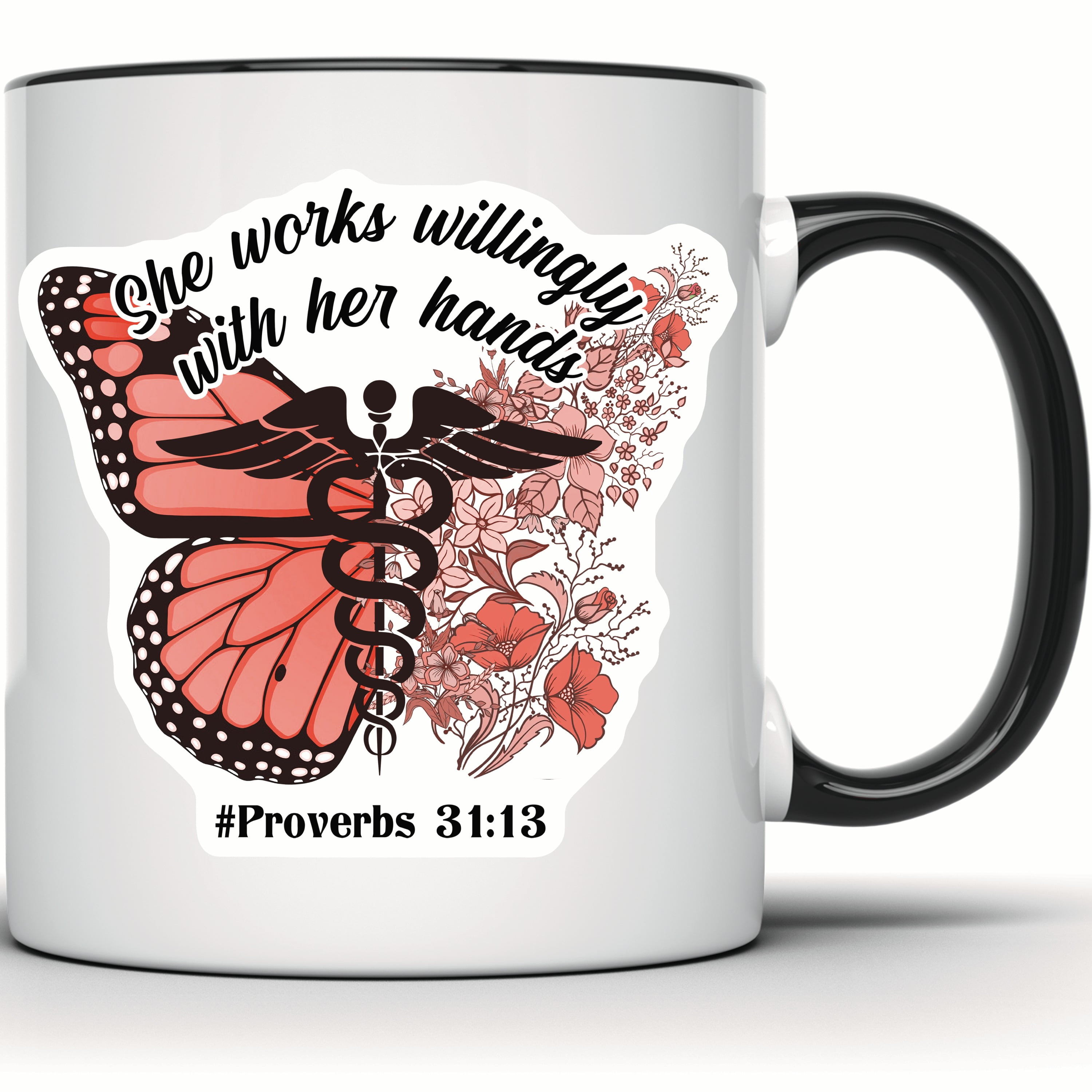 Proverbs 31 13 Mug | She Works Willingly Christian Mug | Religious ...