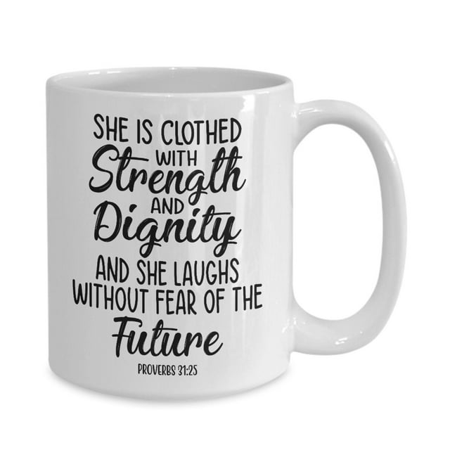 Proverbs 31 25 Mug, Christian Mug, Bible Verse Mug, Scripture Mug ...